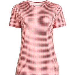 Supima Kurzarm-Shirt mit rundem Ausschnitt f&uuml;r Damen, Damen, size: regular, Rot, Baumwolle, by Lands' End