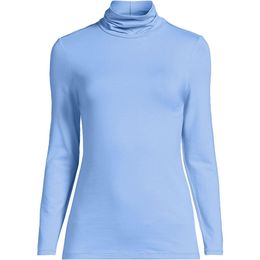 LANDS' END Rollkragenshirt aus Baumwoll/Modalmix in Plus-Gr&ouml;&szlig;e, Damen, size: plus, Blau, Baumwolle/Elasthan/Baumwolle Modal, by Lands' End