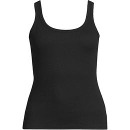 LANDS' END Ripp-Tanktop f&uuml;r Damen, Damen, size: regular, Schwarz, Elasthan/Baumwoll-Mischung, by Lands' End