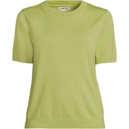 LANDS' END Merinopullover mit kurzen &Auml;rmeln f&uuml;r Damen, Damen, size: regular, Gr&uuml;n, Wolle, by Lands' End