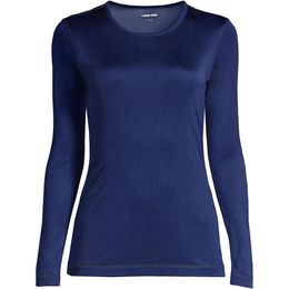 LANDS' END Seidenunterhemd mit Rundhalsausschnitt f&uuml;r Damen in Plus-Gr&ouml;&szlig;e, Damen, size: plus, Blau, Seide, by Lands' End