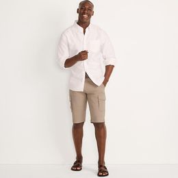 LANDS' END Cargo-Shorts mit G&uuml;rtel f&uuml;r Herren, Herren, size: regular, Elfenbein, Baumwoll-Mischung, by Lands' End