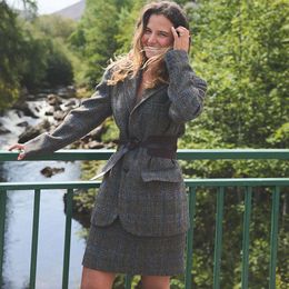 LANDS' END Harris Tweed Rock, Damen, size: regular, Braun, Wolle, by Lands' End