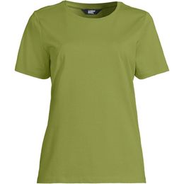 Supima T-Shirt mit Rundhalsausschnitt in Petite-Gr&ouml;&szlig;e f&uuml;r Damen, Damen, size: petite, Gr&uuml;n, Baumwolle, by Lands' End