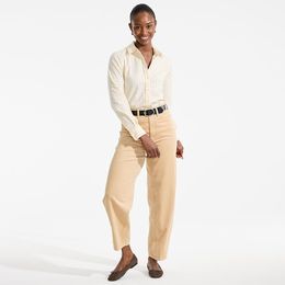 LANDS' END Barrel-Feincordhose High Waist f&uuml;r Damen, Damen, size: regular, Elfenbein, Baumwolle, by Lands' End