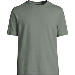 LANDS' END Supima Kurzarm-Shirt mit Rundhalsausschnitt f&uuml;r Herren, Herren, size: regular, Gr&uuml;n, Baumwolle, by Lands' End
