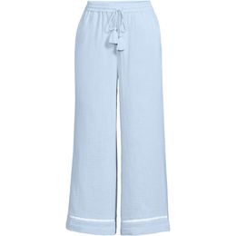 LANDS' END 7/8-Schlupfhose aus Musselin f&uuml;r Damen in Plus-Gr&ouml;&szlig;e, Damen, size: plus, Blau, Baumwolle, by Lands' End