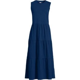 LANDS' END Maxi-Baumwollkleid aus Flammgarn f&uuml;r Damen, Damen, size: regular, Blau, Baumwolle, by Lands' End