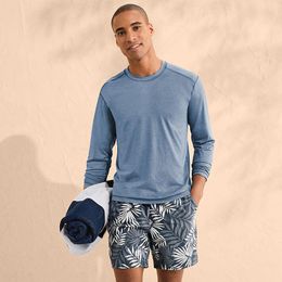 LANDS' END Badeshorts mit Hydroliner f&uuml;r Herren, 18 cm, Herren, size: regular, Blau, by Lands' End