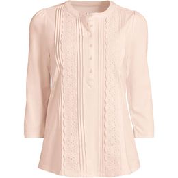 Shirt aus Baumwolle/Modalmix mit 3/4-&Auml;rmeln, Damen, size: regular, Pink, Baumwolle Modal, by Lands' End
