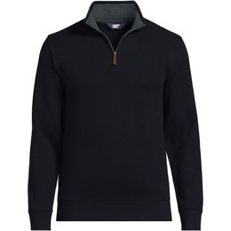 LANDS' END Rei&szlig;verschluss-Pullover aus Bedford-Ripp f&uuml;r Herren, Herren, size: regular, Schwarz, Baumwolle, by Lands' End