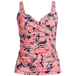 LANDS' END Tankinitop CHLORRESISTENT mit V-Ausschnitt Gemustert f&uuml;r Damen, Damen, size: regular, Pink, Nylon-Mischung, by Lands' End