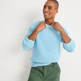 LANDS' END Drifter Strukturstrick-Pullover f&uuml;r Herren, Herren, size: regular, Blau, Baumwolle, by Lands' End
