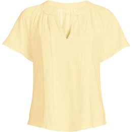 LANDS' END Flammgarn-Shirt mit Tunika-Ausschnitt in Plus-Gr&ouml;&szlig;e f&uuml;r Damen, Damen, size: plus, Gelb, Baumwolle, by Lands' End