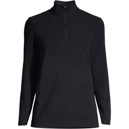LANDS' END Anyweather Fleece-Pullover mit Rei&szlig;verschluss f&uuml;r Damen in Plus-Gr&ouml;&szlig;e, Damen, size: plus, Schwarz, Polyester, by Lands' End