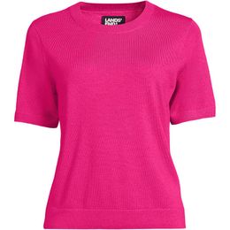 LANDS' END Merinopullover mit kurzen &Auml;rmeln f&uuml;r Damen, Damen, size: regular, Pink, Wolle, by Lands' End