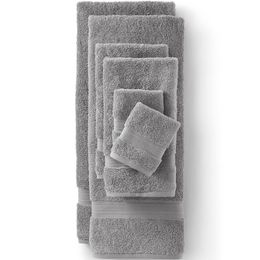LANDS' END Supima Handtuch-Set, Damen, size: regular, Grau, Baumwolle, by Lands' End
