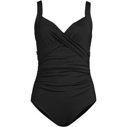 LANDS' END Wickel-Badeanzug, leicht figurstraffend f&uuml;r Damen, Damen, size: regular, Schwarz, Nylon-Mischung, by Lands' End