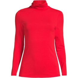 LANDS' END Rollkragenshirt aus Baumwoll/Modalmix in Plus-Gr&ouml;&szlig;e, Damen, size: plus, Rot, Baumwolle/Elasthan/Baumwolle Modal, by Lands' End