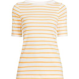 Supima-Shirt aus Baumwolle mit U-Boot-Ausschnitt in Plus-Gr&ouml;&szlig;e f&uuml;r Damen, Damen, size: plus, Elfenbein, Baumwolle, by Lands' End