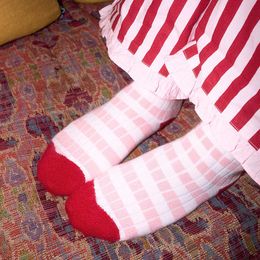 LANDS' END Lands' End x Lulu Guinness Lips Socken (3er-Set) f&uuml;r Damen, Damen, size: regular, Blau, Polyester/Polyester-Mischung, by Lands' End