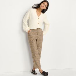 LANDS' END Kn&ouml;chellange Hose aus geb&uuml;rstetem Flanell f&uuml;r Damen, Damen, size: regular, Braun, Viskose/Polyester-Mischung, by Lands' End