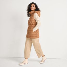 LANDS' END Daunenweste WANDERWEIGHT Verstaubar Ultraleicht mit G&uuml;rtel f&uuml;r Damen, Damen, size: regular, Beige, Nylon, by Lands' End