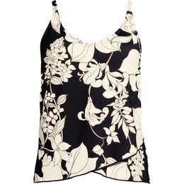 LANDS' END Tankinitop mit Tulpensaum chlorresistent f&uuml;r Damen in Plus-Gr&ouml;&szlig;e, Damen, size: plus, Schwarz, Nylon-Mischung, by Lands' End