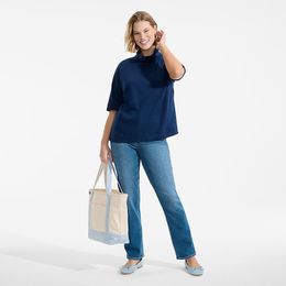 LANDS' END Supima Rollkragenshirt in Plus-Gr&ouml;&szlig;e f&uuml;r Damen, Damen, size: plus, Blau, Baumwolle, by Lands' End