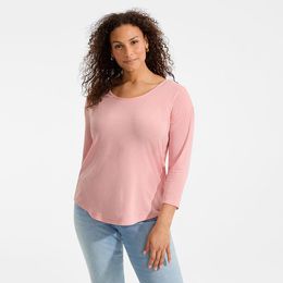 Flie&szlig;endes Shirt mit Ballettausschnitt in Petite-Gr&ouml;&szlig;e f&uuml;r Damen, Damen, size: petite, Pink, Elasthan/Baumwoll-Mischung, by Lands' End