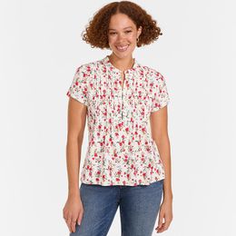 LANDS' END Kurz&auml;rmeliges Biesenshirt aus Baumwolle/Modal-Mix f&uuml;r Damen, Damen, size: regular, Elfenbein, Baumwoll-Mischung/Baumwolle/Modal, by Lands' End