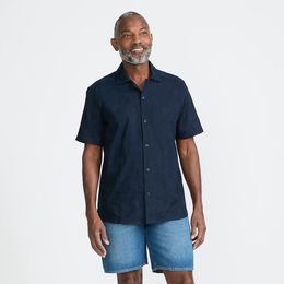 Besticktes Popeline-Hemd f&uuml;r Herren, Herren, size: regular, Blau, Baumwolle, by Lands' End