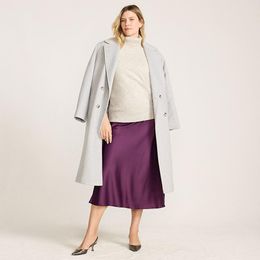 LANDS' END Satin-Midirock f&uuml;r Damen, Damen, size: regular, Rot, Polyester, by Lands' End
