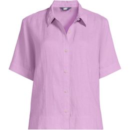 Premium Reinleinen-Hemd mit kurzen &Auml;rmeln f&uuml;r Damen in Plus-Gr&ouml;&szlig;e, Damen, size: plus, Lila, Leinen, by Lands' End