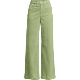 LANDS' END Breitcord-Hose High Waist mit weitem Bein f&uuml;r Damen in Petite-Gr&ouml;&szlig;e, Damen, size: petite, Gr&uuml;n, Baumwoll-Mischung, by Lands' End