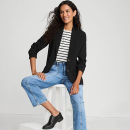 LANDS' END Blazer aus Cr&ecirc;pe f&uuml;r Damen, Damen, size: regular, Schwarz, Polyester, by Lands' End
