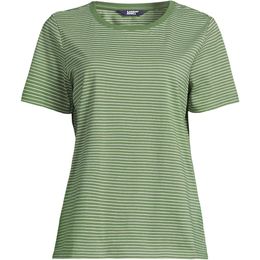 LANDS' END Supima T-Shirt mit Rundhalsausschnitt f&uuml;r Damen, Damen, size: regular, Gr&uuml;n, Baumwolle, by Lands' End