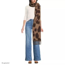 LANDS' END Schal mit Leoprint f&uuml;r Damen, Damen, size: regular, Braun, Polyester, by Lands' End