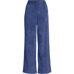 LANDS' END Stretchcord-Hose mit weitem Bein f&uuml;r Damen, Damen, size: regular, Blau, Polyester/Polyester-Mischung, by Lands' End