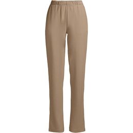 LANDS' END Straight Fit Freizeithose SPORT KNIT f&uuml;r Damen in Plus-Gr&ouml;&szlig;e, Damen, size: plus, Beige, Baumwolle, by Lands' End
