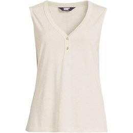 Top aus Leinenmix in Plus-Gr&ouml;&szlig;e f&uuml;r Damen, Damen, size: plus, Beige, Baumwolle/Leinen/Baumwoll-Mischung, by Lands' End