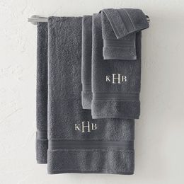 LANDS' END Supima Handtuch-Set, Damen, size: regular, Grau, Baumwolle, by Lands' End