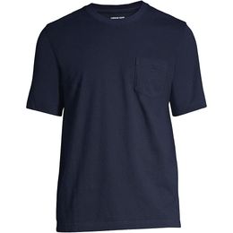 Super-T Kurzarm-Shirt mit Brusttasche f&uuml;r Herren, Classic Fit, Herren, size: regular, Blau, Baumwolle, by Lands' End