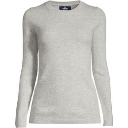 LANDS' END Kaschmir-Pullover mit rundem Ausschnitt in Plus-Gr&ouml;&szlig;e, Damen, size: plus, Grau, Kaschmir, by Lands' End