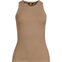 LANDS' END &Auml;rmelloses, geripptes Top f&uuml;r Damen, Damen, size: regular, Beige, Elasthan/Viskose/Viskose-Mischung, by Lands' End