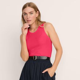 LANDS' END &Auml;rmelloses, geripptes Top f&uuml;r Damen, Damen, size: regular, Pink, Elasthan/Viskose/Viskose-Mischung, by Lands' End