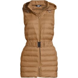 LANDS' END Daunenweste WANDERWEIGHT Verstaubar Ultraleicht mit G&uuml;rtel f&uuml;r Damen in Plus-Gr&ouml;&szlig;e, Damen, size: plus, Beige, Nylon, by Lands' End