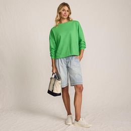 LANDS' END Leichtes Sweatshirt f&uuml;r Damen, Damen, size: regular, Gr&uuml;n, by Lands' End