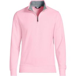 LANDS' END Rei&szlig;verschluss-Pullover aus Bedford-Ripp f&uuml;r Herren in Tallgr&ouml;&szlig;e, Herren, size: tall, Pink, Baumwolle, by Lands' End