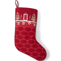 LANDS' END Lands' Endx Lulu Guinness Weihnachtsstrumpf, Herren, size: regular, Rot, Polyester, by Lands' End